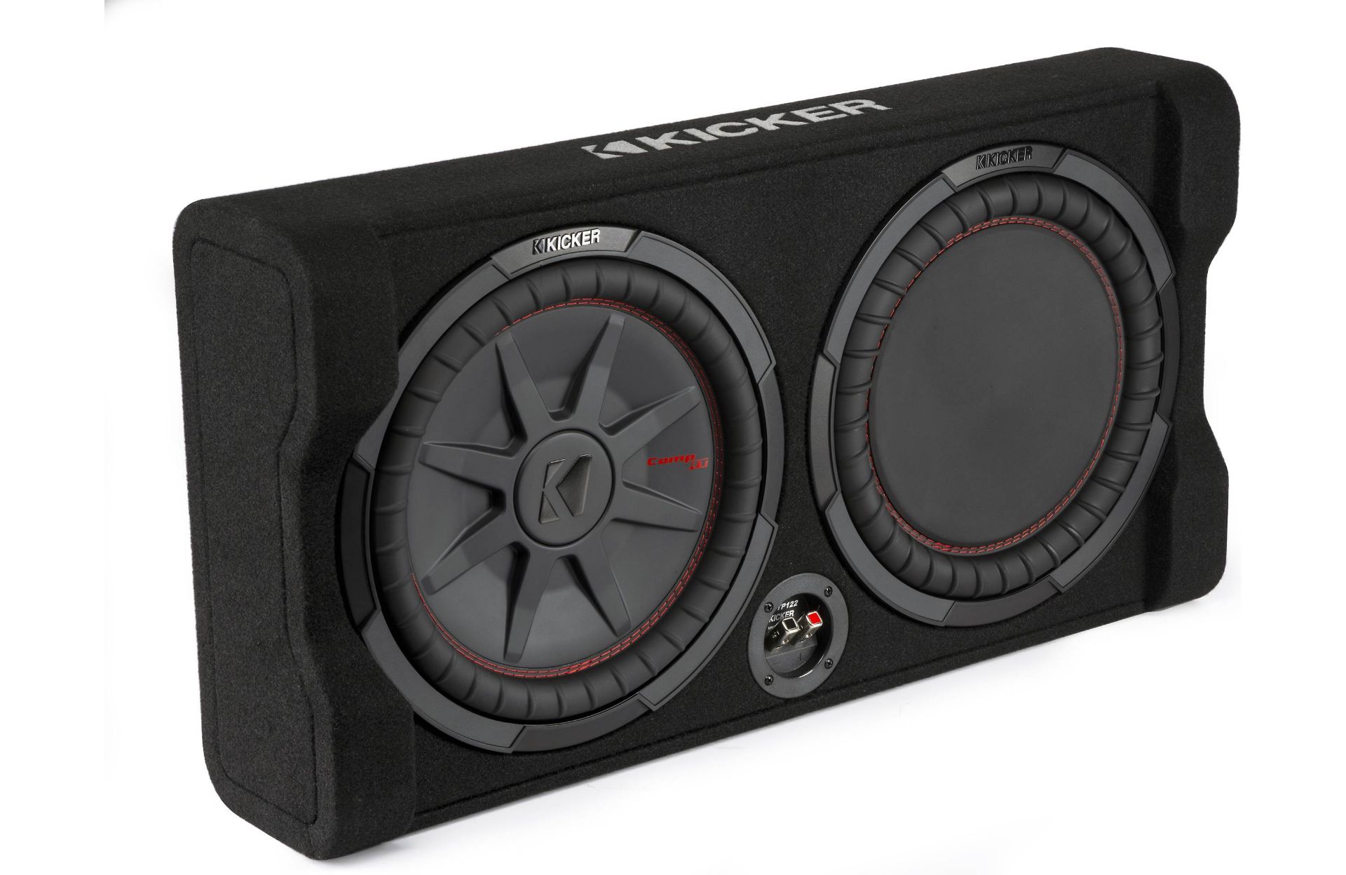 Sealed downward-firing enclosure with 12" shallow-mount subwoofer and ...